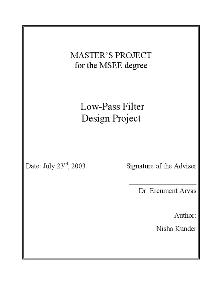 FILTER Sample Report | PDF | Electronic Filter | Low Pass Filter