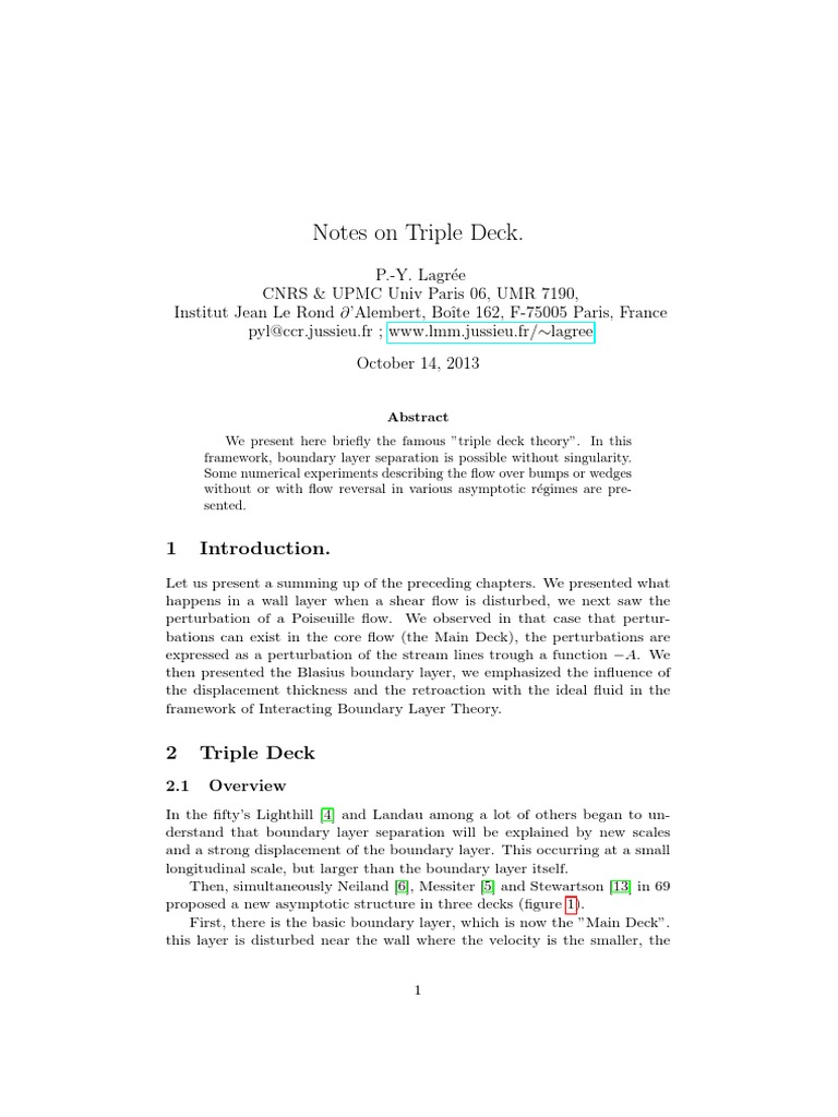 Triple Deck Theory | Download Free PDF | Boundary Layer | Differential ...