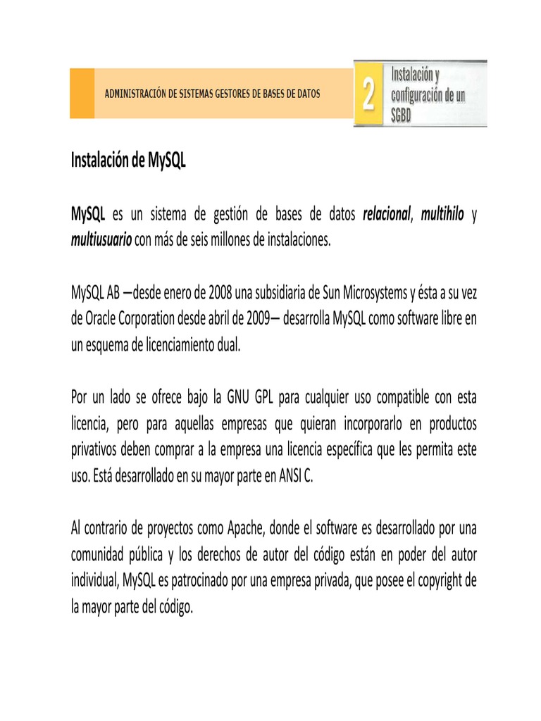 Tema2 - Instalación y Configuración de Un SGBD - 03 | PDF | Mi sql ...