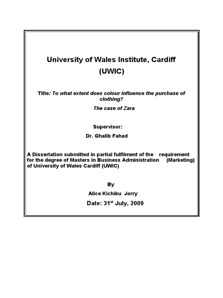 Dissertation Sample | PDF | Retail | Business Economics