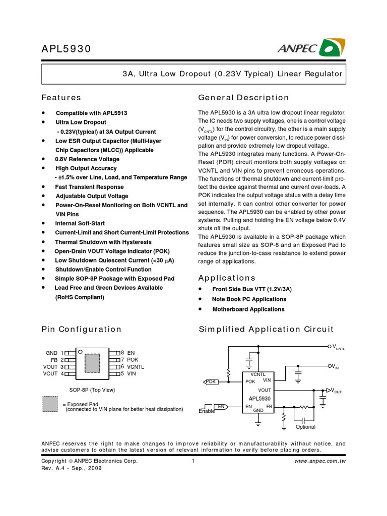 Apl 5930 | PDF | Capacitor | Mosfet