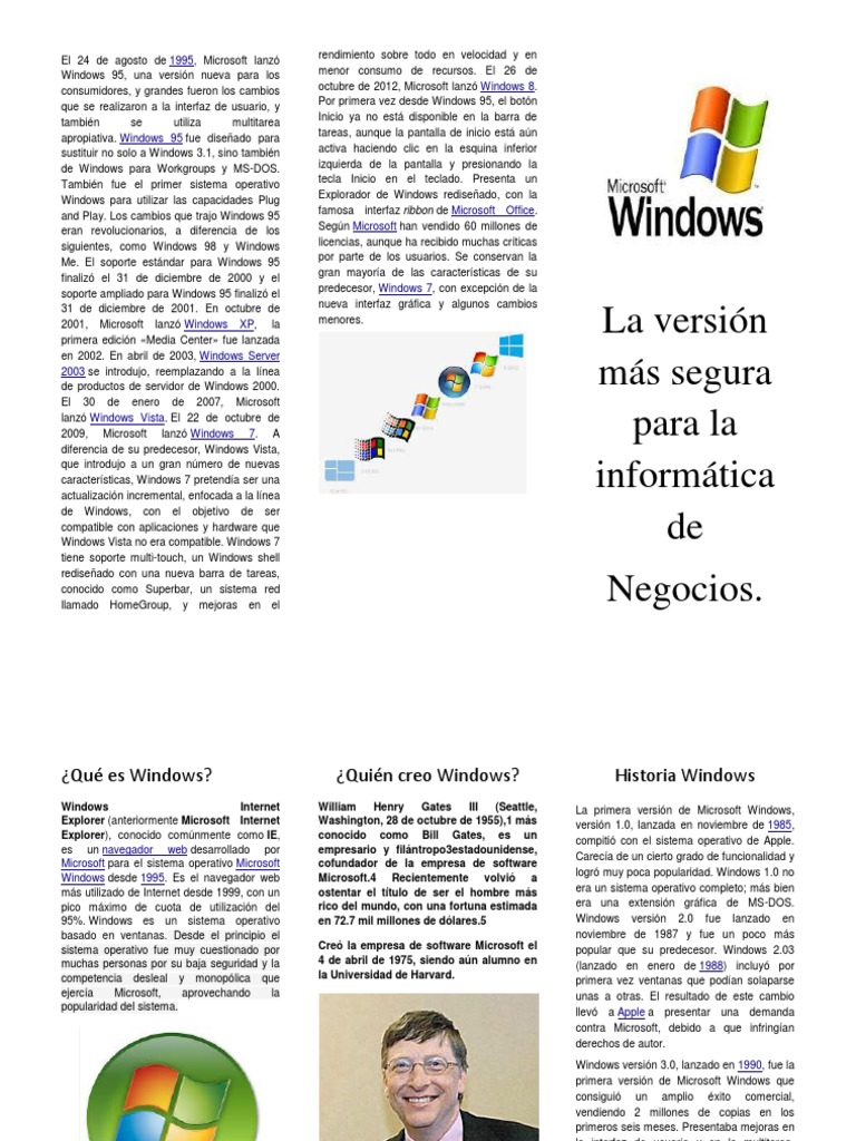 Triptico Windows | PDF | Microsoft Windows | Microsoft