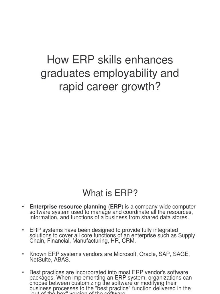 How ERP Skills Enhances Graduates Employability and Rapid Career Growth ...