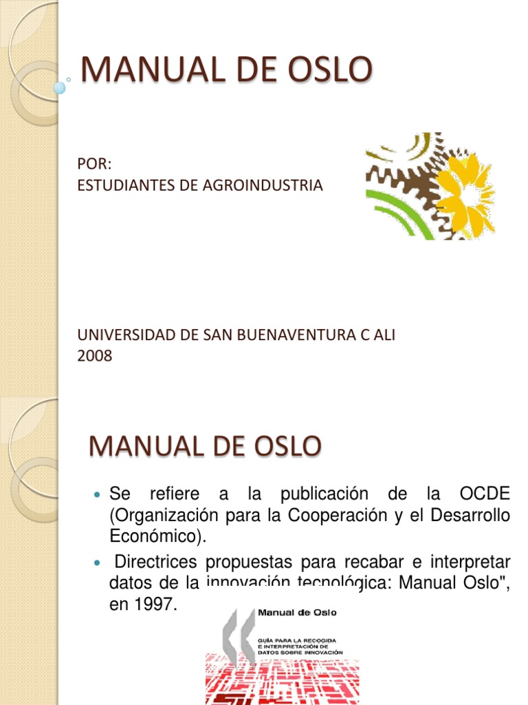 Manual De Oslo Sobre Innovación Tecnológica Pdf Innovación Economias