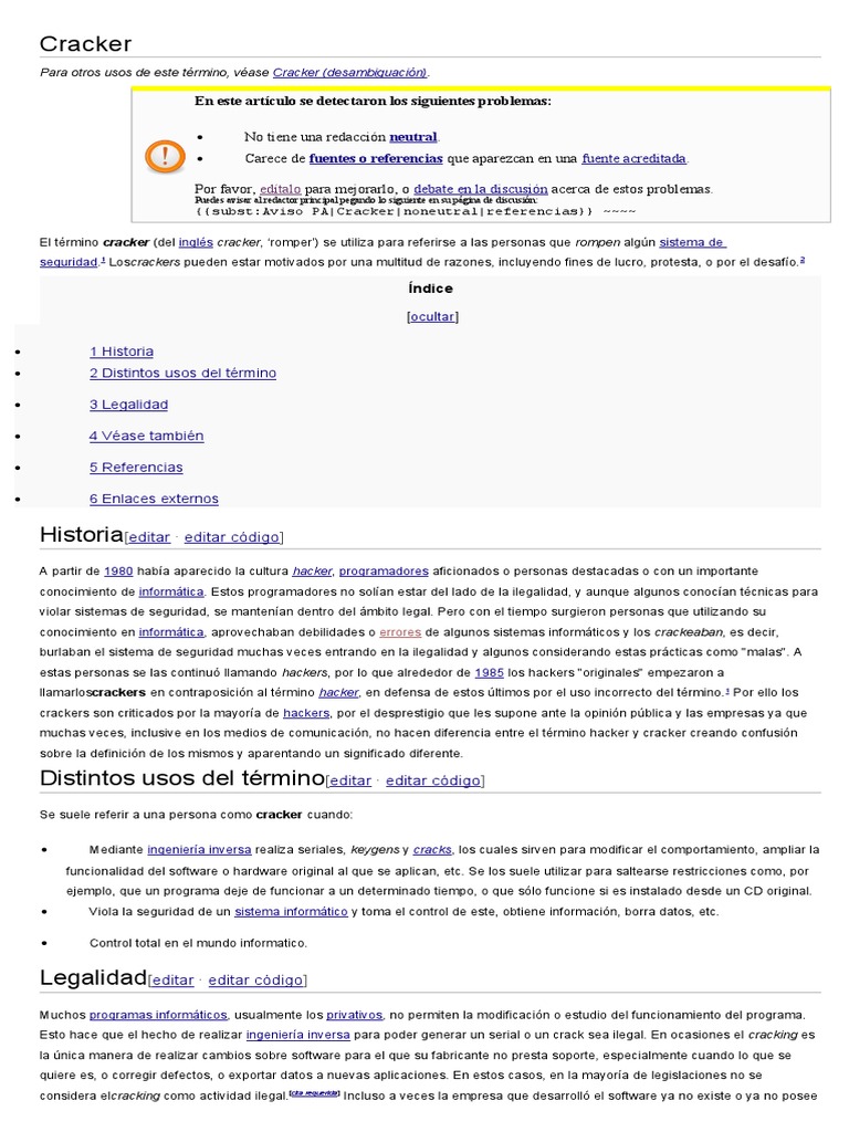 Cracker Informatico | Descargar gratis PDF | Hacker de seguridad ...