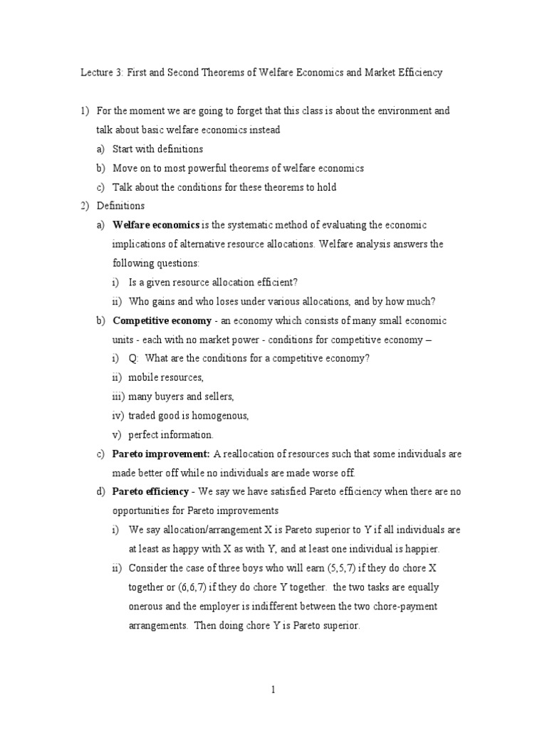 Fundamental Theorem of Welfare Economics | Welfare Economics | Pareto ...