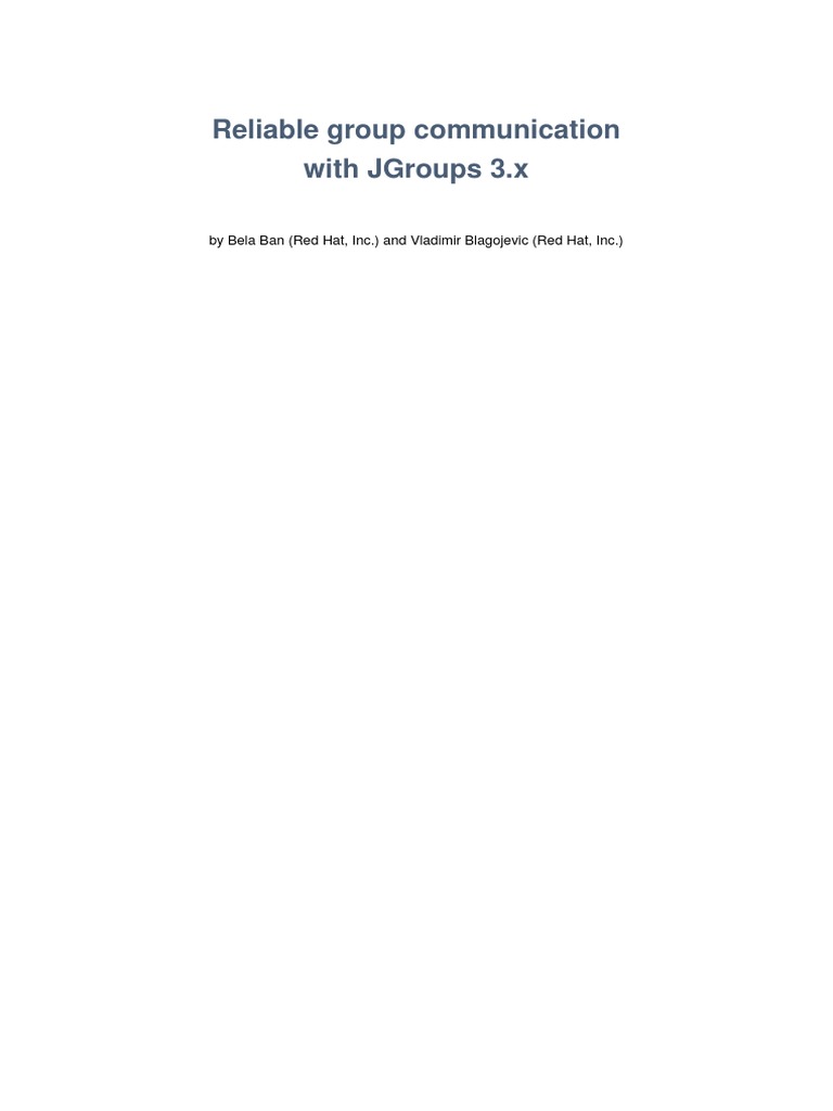 JGroups Manual | PDF | Communications Protocols | Application Programming Interface