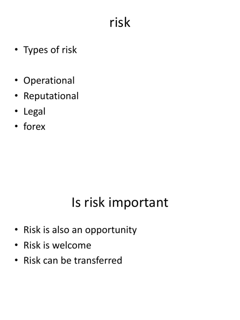 Types of Risk - Operational - Reputational - Legal - Forex | PDF | Risk ...