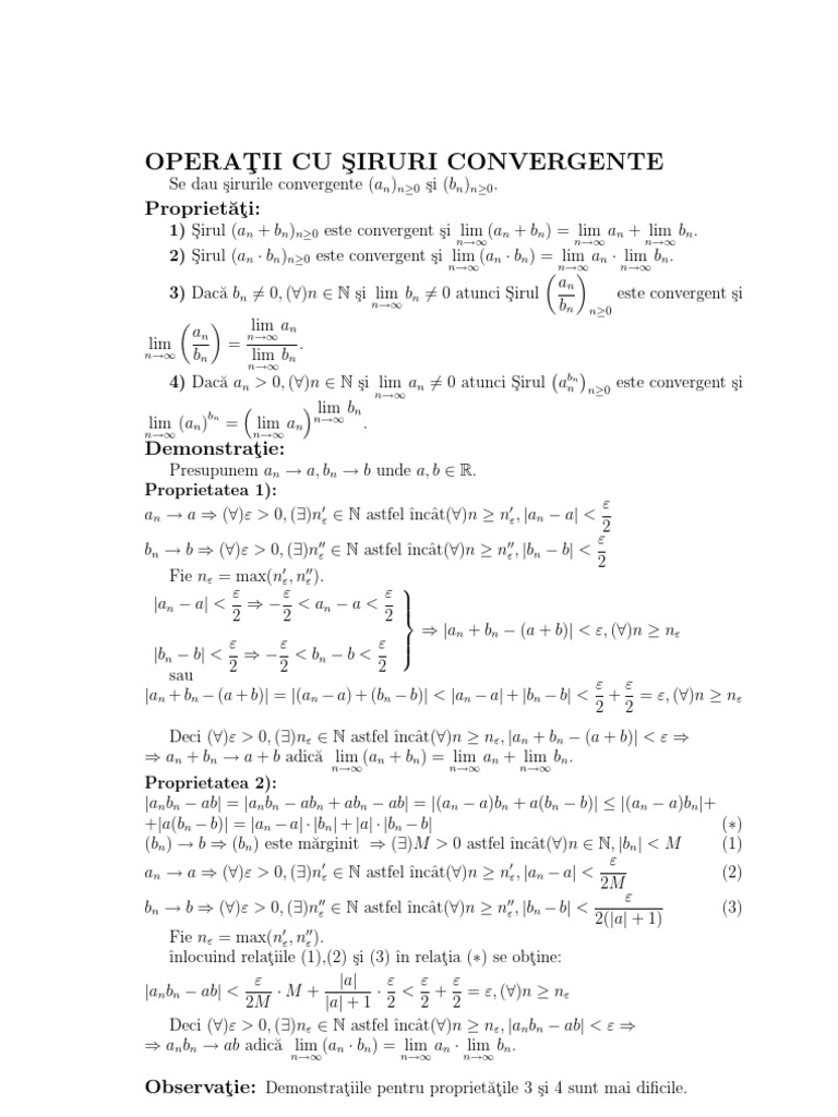 Teorie Analiza Matematica Clasa A 11-A | PDF