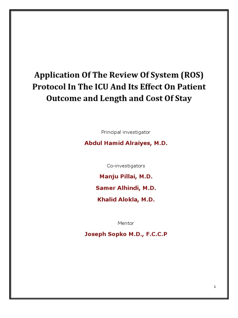 Review of System (ROS) | Intensive Care Medicine | Intensive Care Unit
