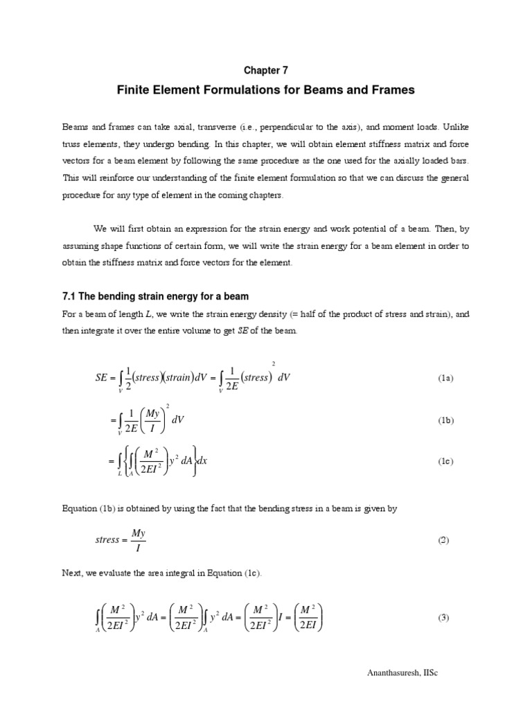 Beam Element in FEM/FEA | PDF | Bending | Beam (Structure)