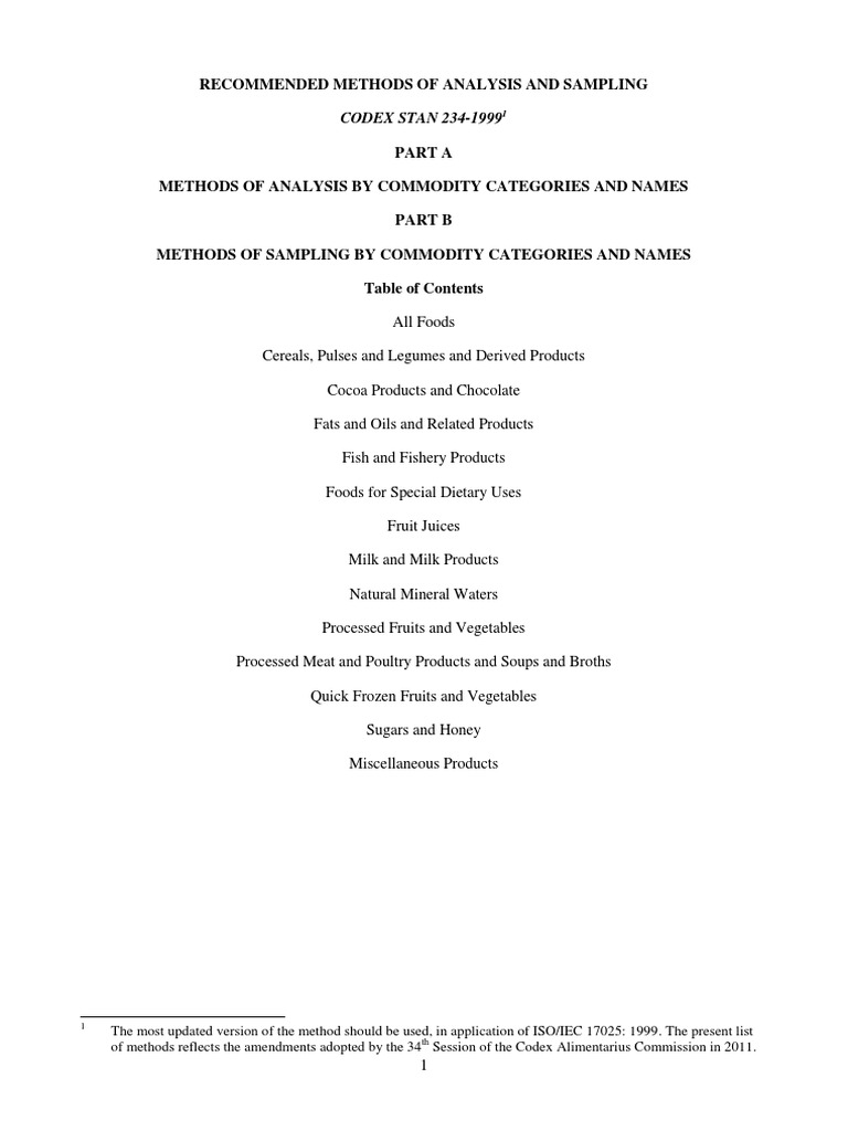 CODEX STAN 234-1999 Métodos de Análisis y Muestreo Recomendados (60pp ...