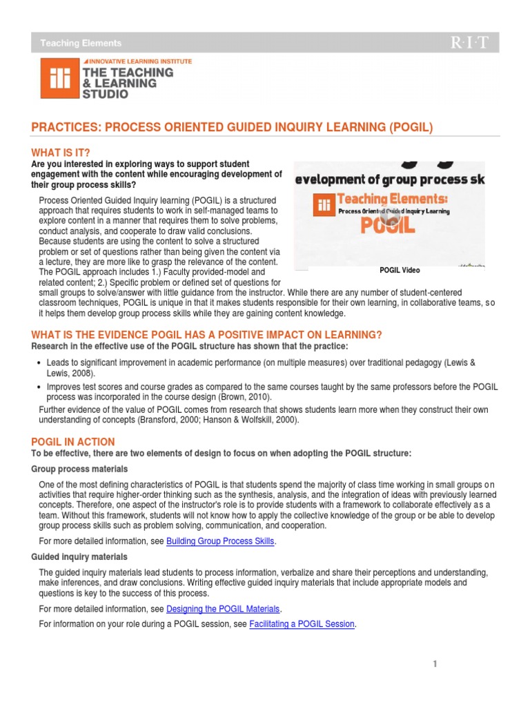 Teaching Elements (POGIL) | PDF | Inquiry Based Learning | Learning