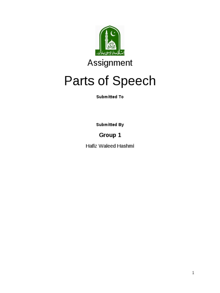 Parts of Speech Assignment | PDF | Part Of Speech | Noun
