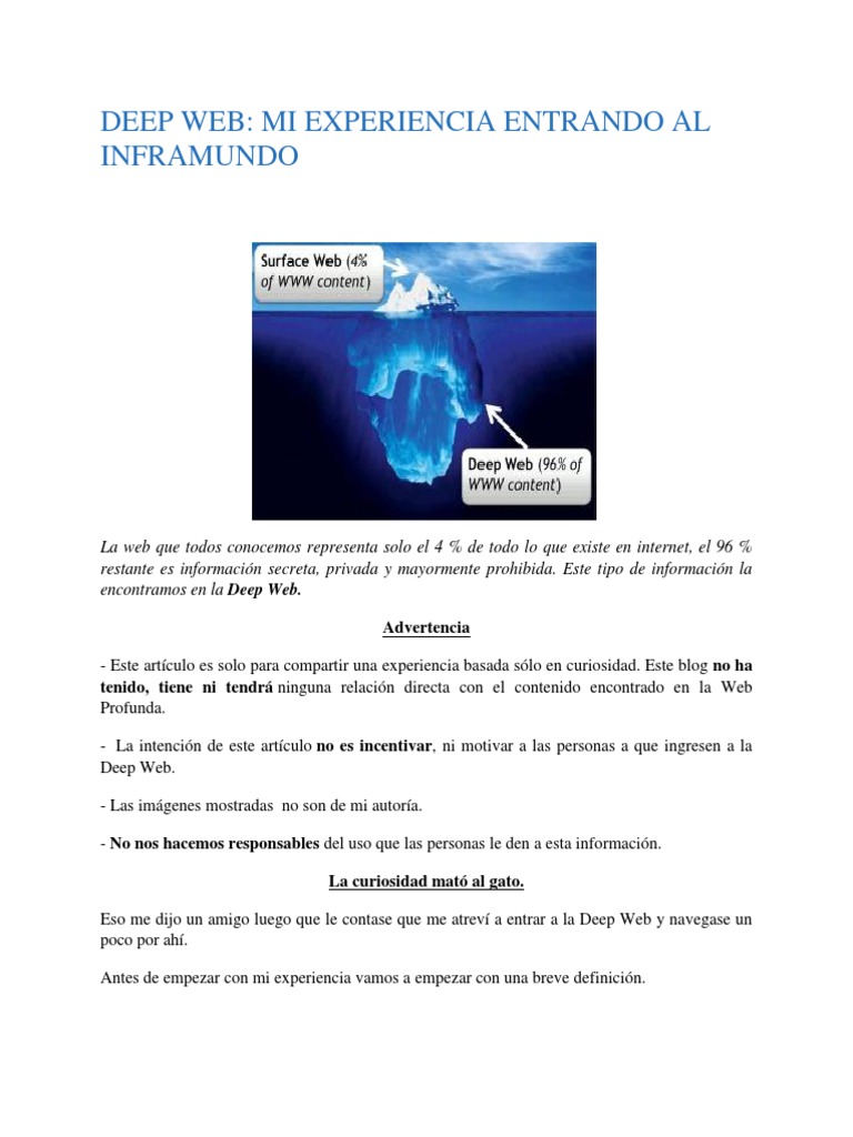 Explorando la Deep Web: Un Relato | PDF | Red mundial | Internet y web