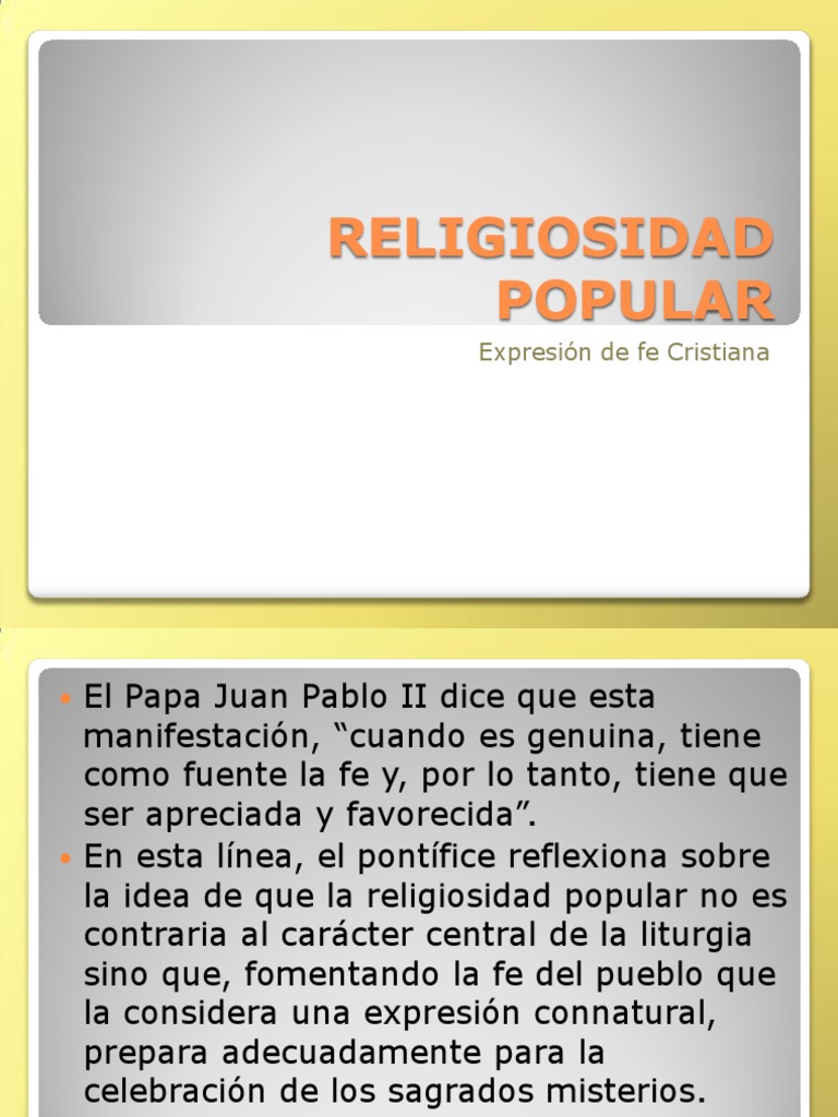 Religiosidad Popular: Fe y Cultura | PDF | Dios | Fe