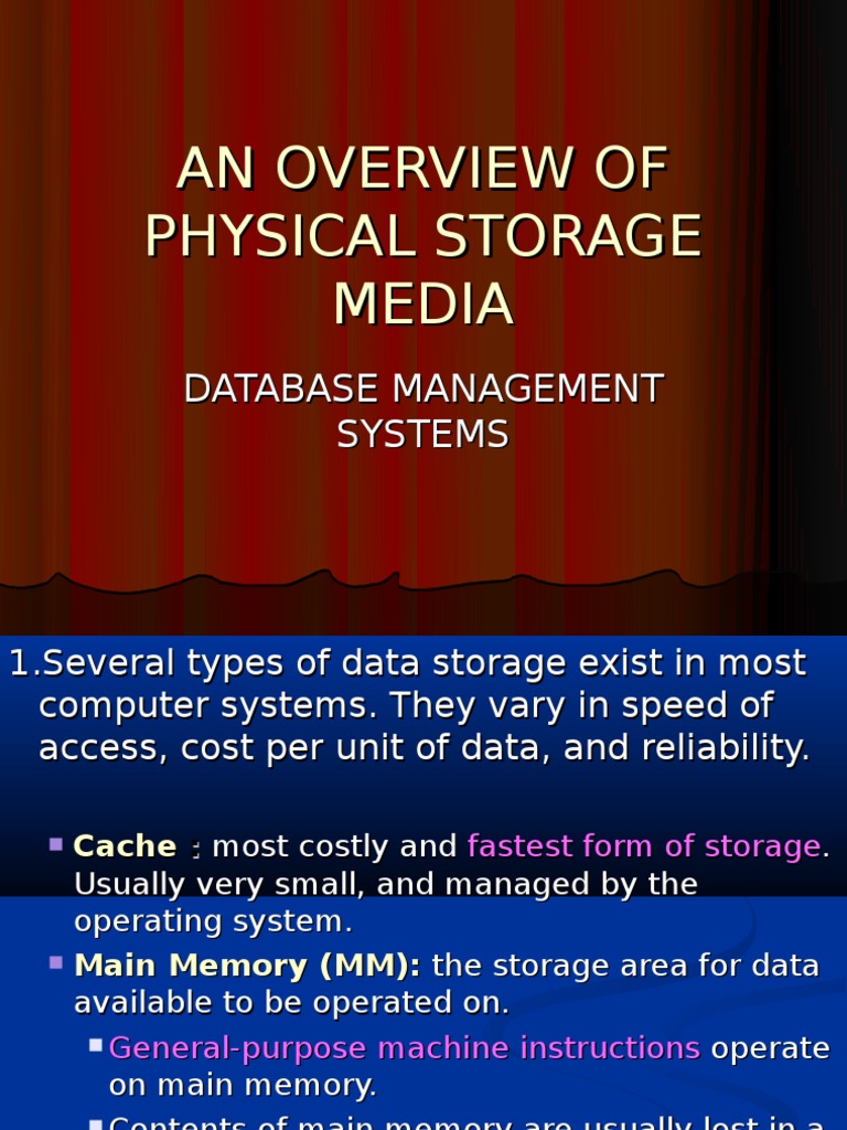 An Overview of Physical Storage Media | PDF | Flash Memory | Computer ...