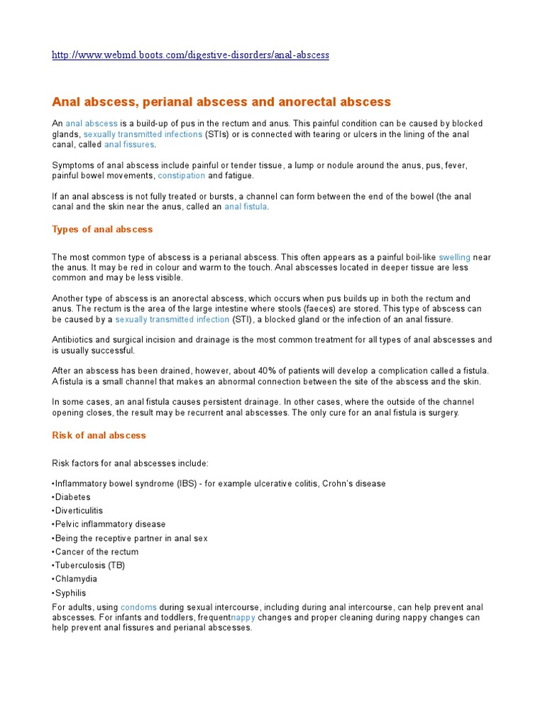 Risks Of Anal Abscess Pdf Anal Sex Sexually Transmitted Infection