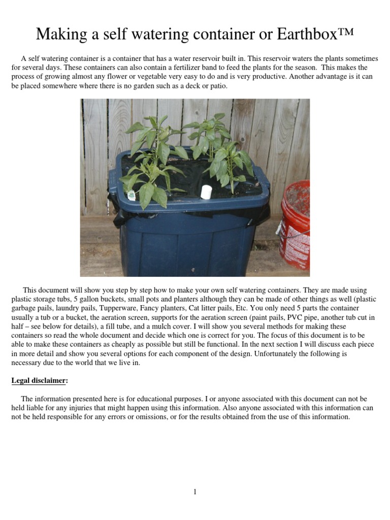 DIY Self-Watering Container Guide | PDF