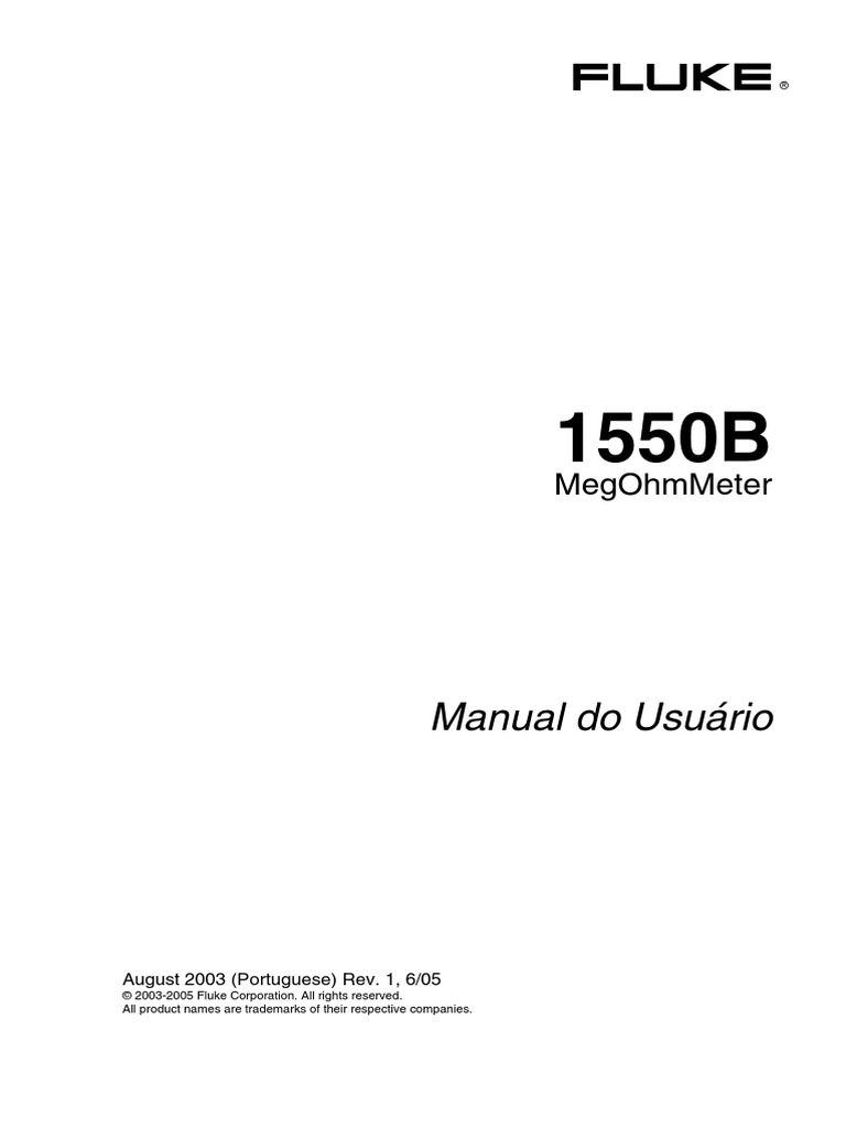 1550b - Umpor0100 Fluke Megômetro | PDF | Rede elétrica | Corrente ...
