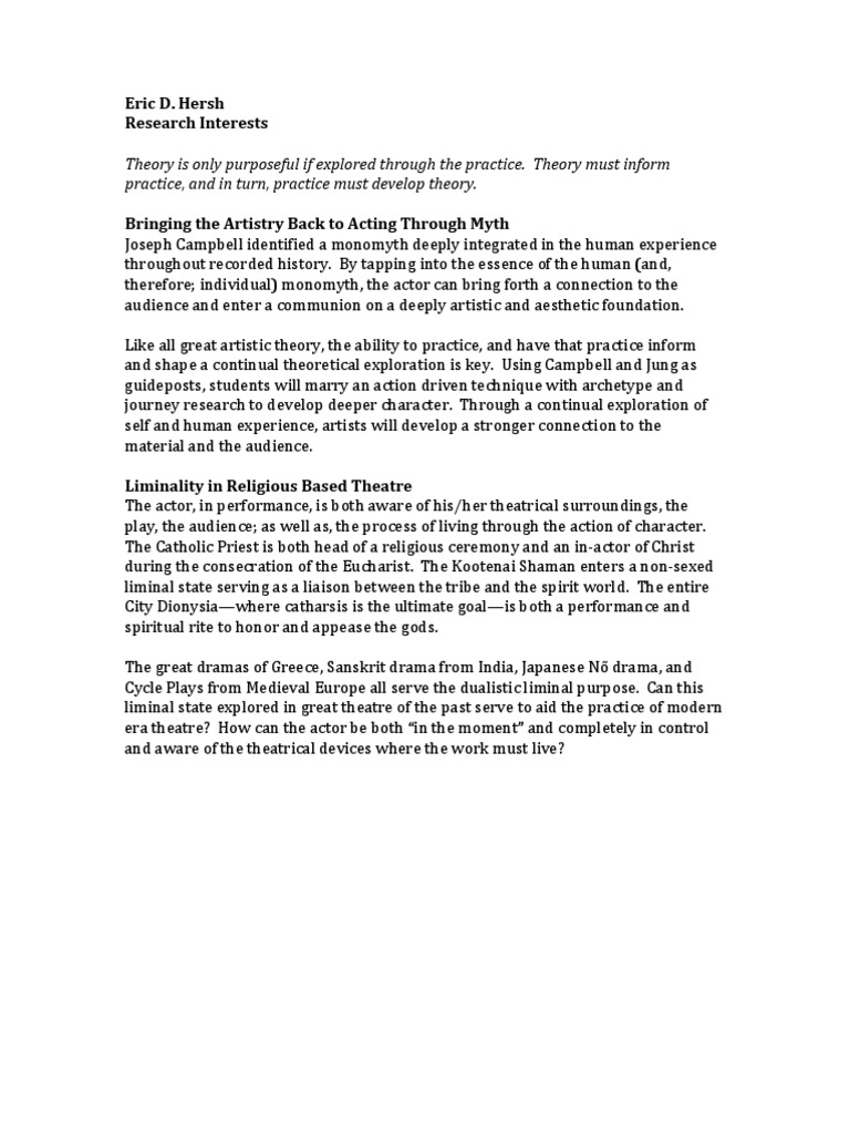 Exploring Liminality in Theatre | PDF | Theatre | Religious Behaviour ...