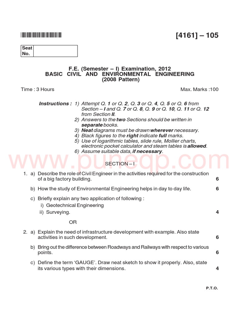 All Branches - FE - APR 2012 - BCEE - Basic Civil and Environmental ...