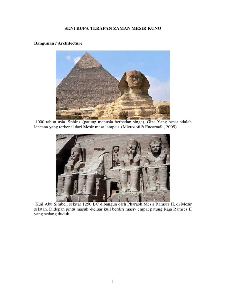 Seni Rupa Terapan Zaman Mesir Kuno | PDF | Ilmu Sosial | Seni