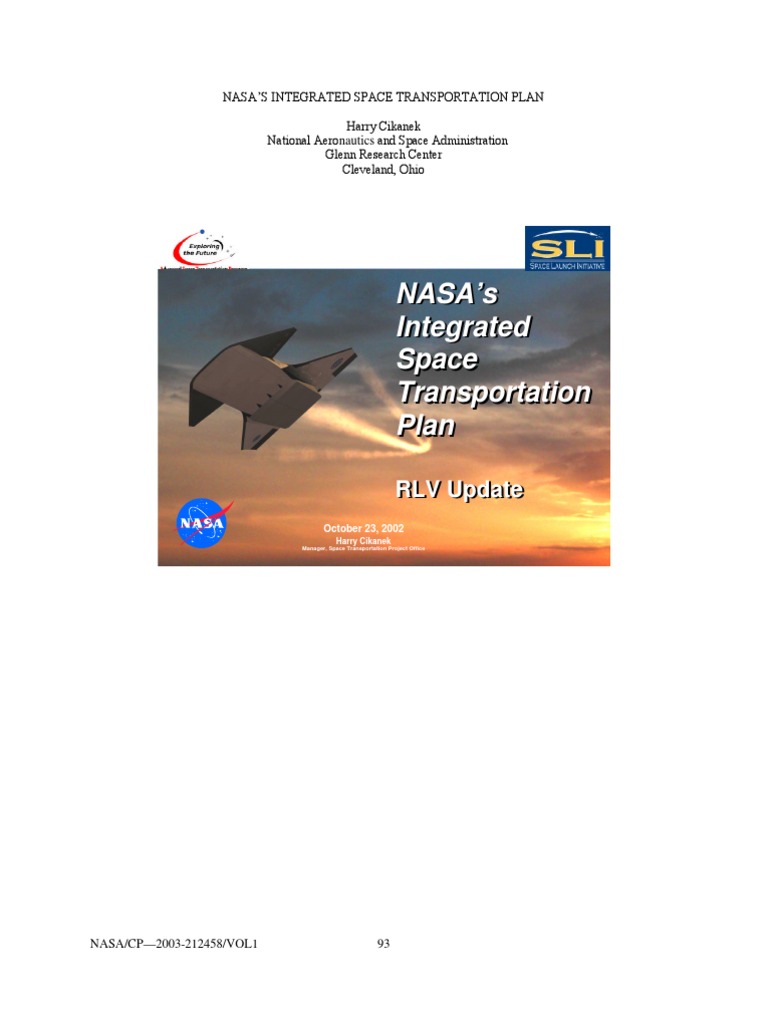 NASA Integrated Space Transport Plan | PDF | Flight | Space Technology