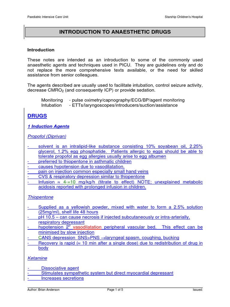 Anaesthesia Drugs Used Commonly | Download Free PDF | Anesthesia ...