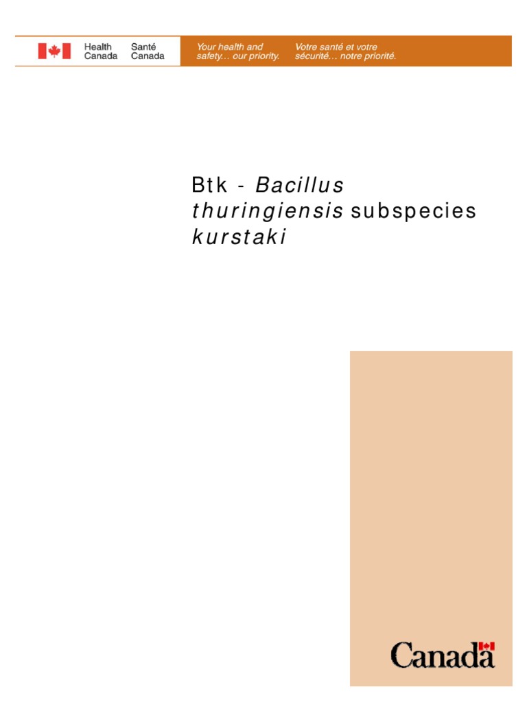BTK - Bacillus: Thuringiensis Subspecies Kurstaki | PDF | Natural ...