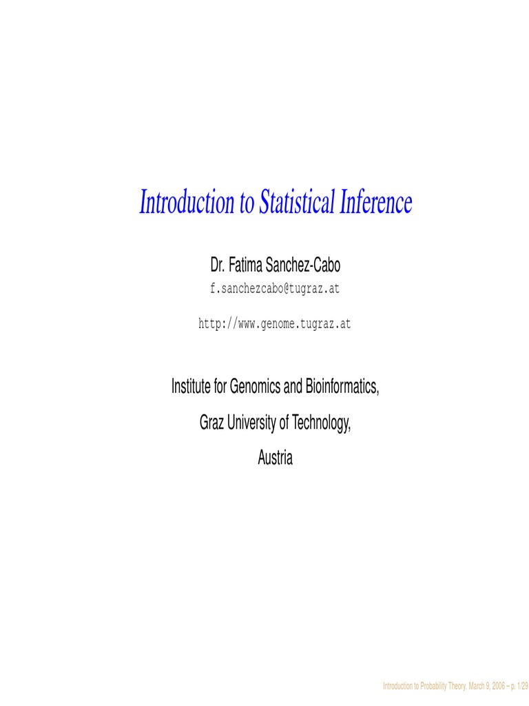 Statistical Inference | PDF | Probability Theory | Statistics