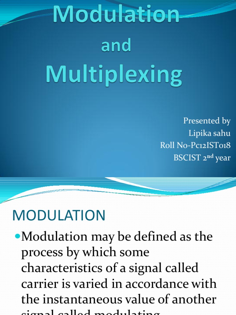 Modulation and Multiplexing Techniques | PDF | Modulation | Multiplexing