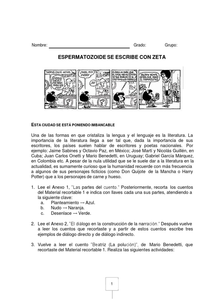 Guía de Análisis de Cuentos | PDF | Cuentos | Comillas