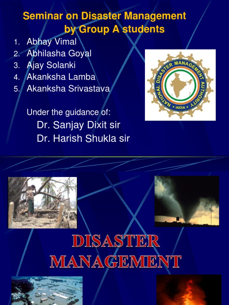 Seminar on Disaster Management Overview | PDF | Emergency Management ...