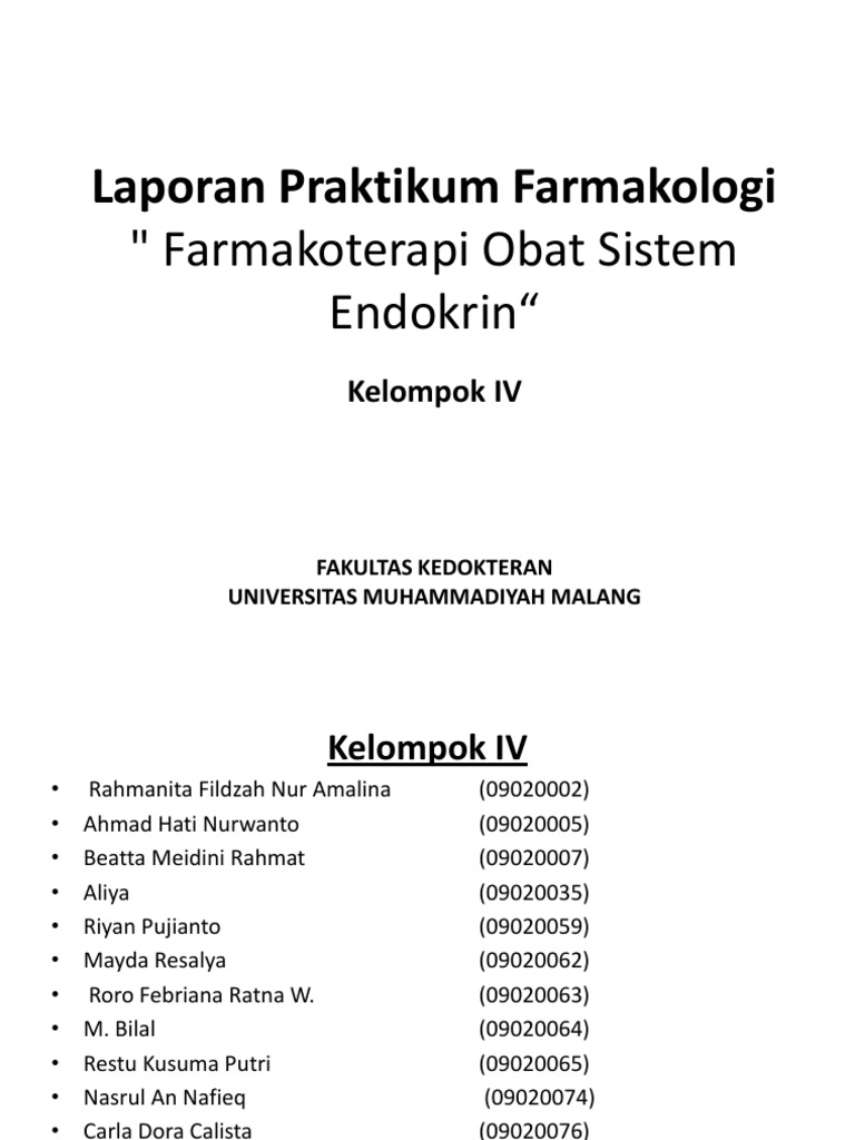 Praktikum Farmako Endokrin | PDF | Kesehatan Holistik