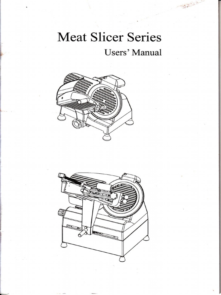 Meat Slicer User Manual Guide | PDF | Tools | Machines