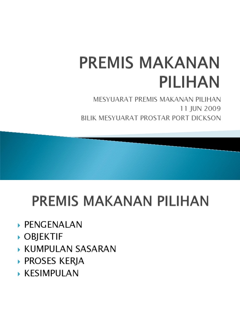 Premis Makanan Pilihan | PDF