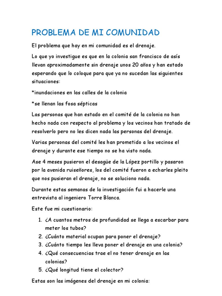 Problema de Mi Comunidad | PDF