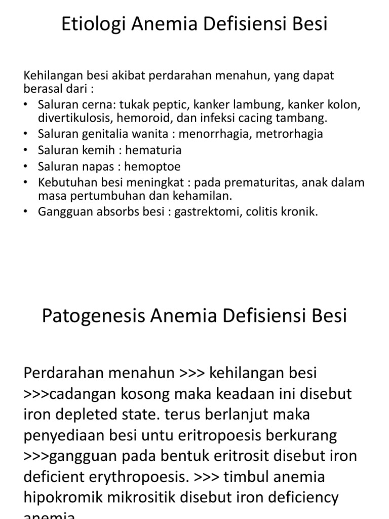 Etiologi Anemia Defisiensi Besi | PDF