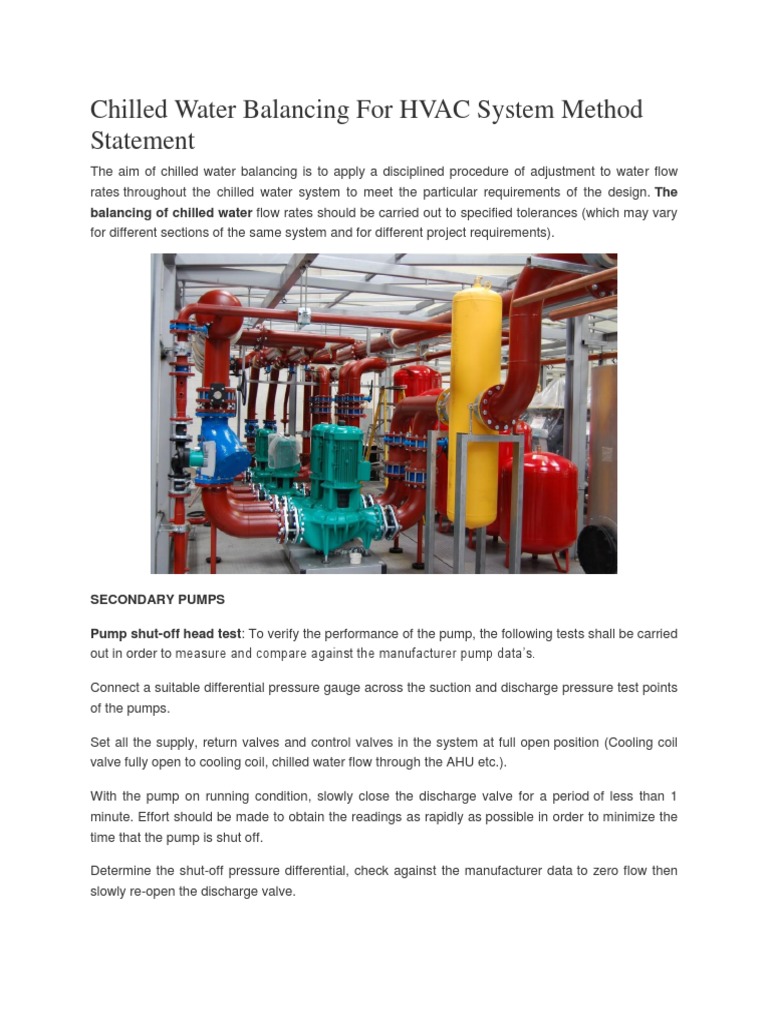 Chilled Water Balancing Procedure | PDF | Pump | Valve