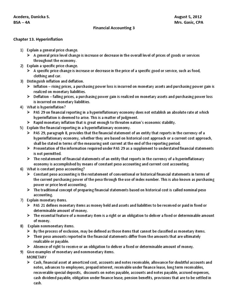 Hyperinflation | PDF | Historical Cost | Business Economics