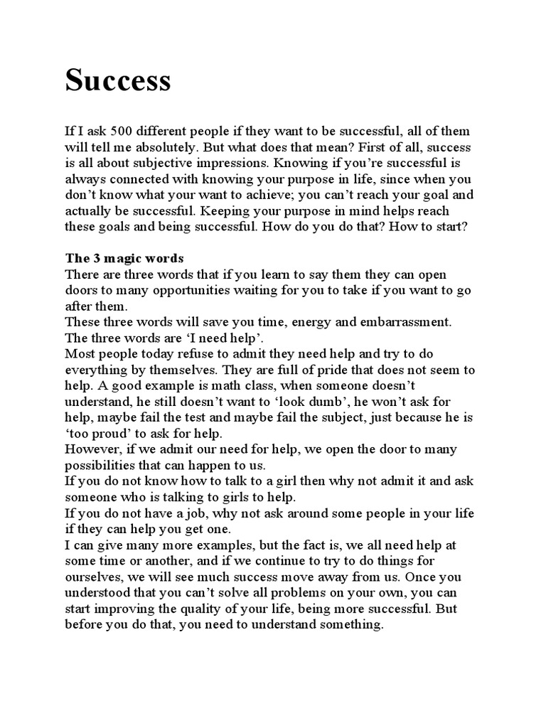 Success: The 3 Magic Words | PDF