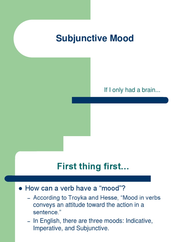 Subjunctive Mood Lesson | PDF | Clause | Verb