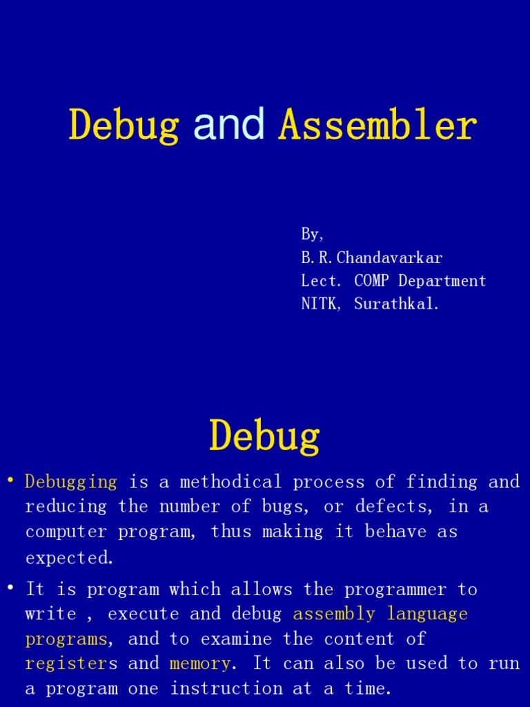 Debug and Assembler | PDF | Assembly Language | Byte