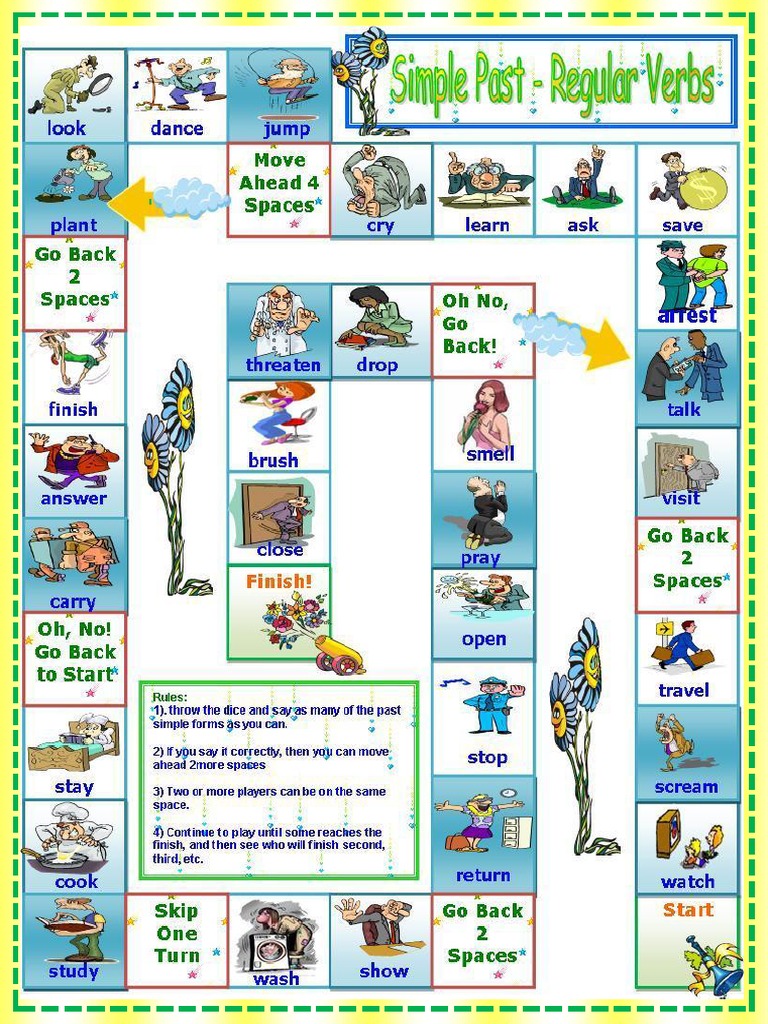 Regular Verbs Board Game | PDF | Language Arts & Discipline | Foreign ...