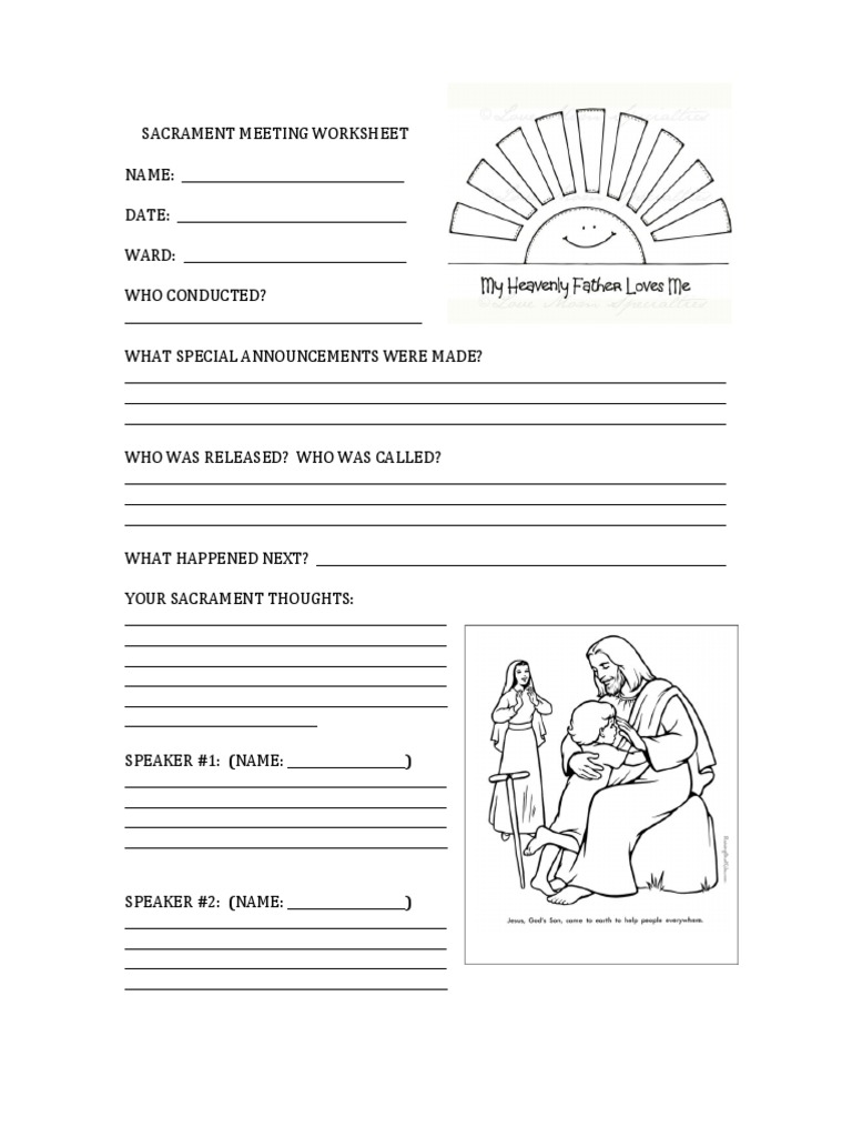 Sacrament Meeting Worksheet | PDF