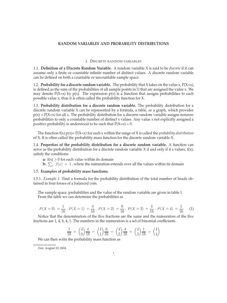 RV Prob Dakamistributions | PDF | Expected Value | Probability Distribution