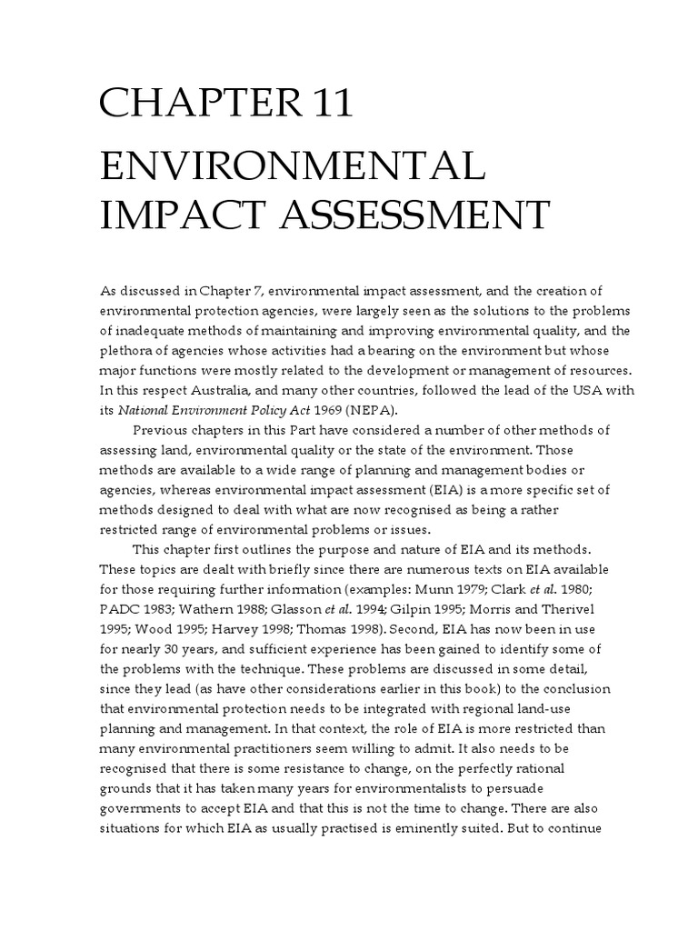 EIA Methods | PDF | Environmental Protection | Environmental Impact ...