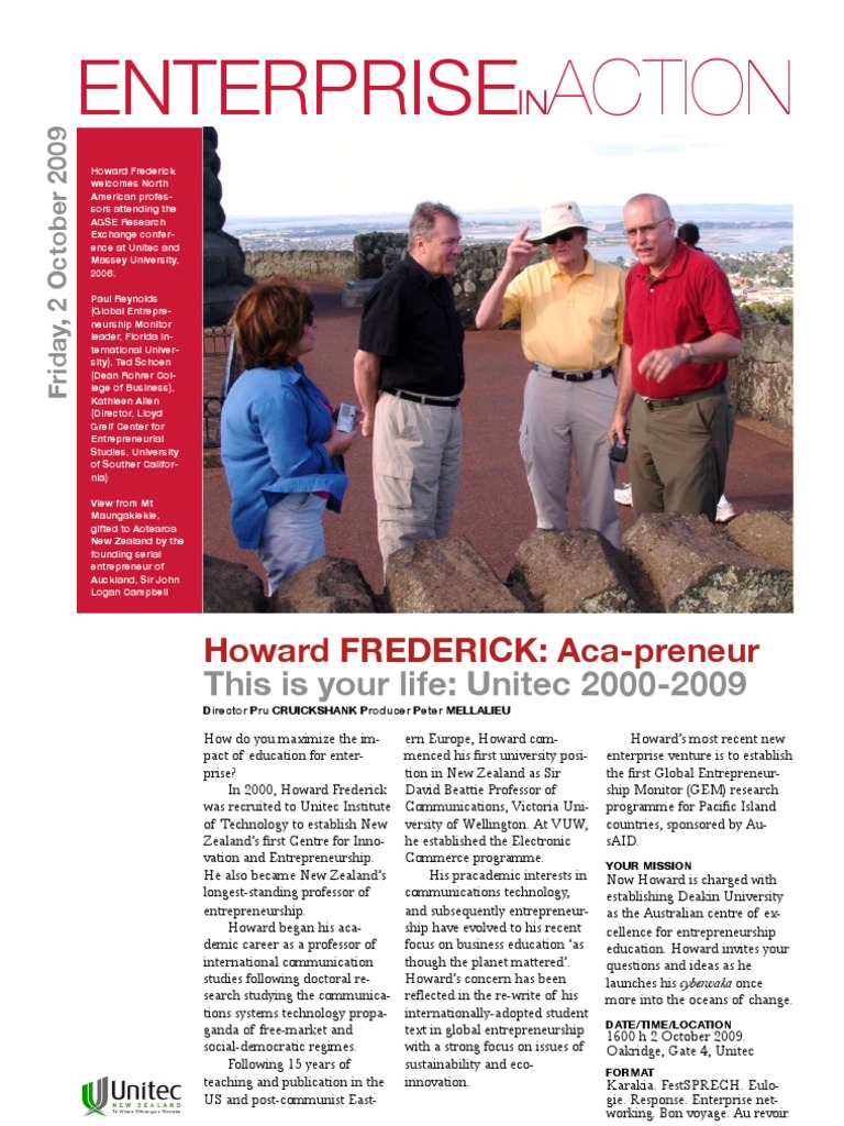 Professor Howard H. Frederick - Valedictory Festsprach Programme ...