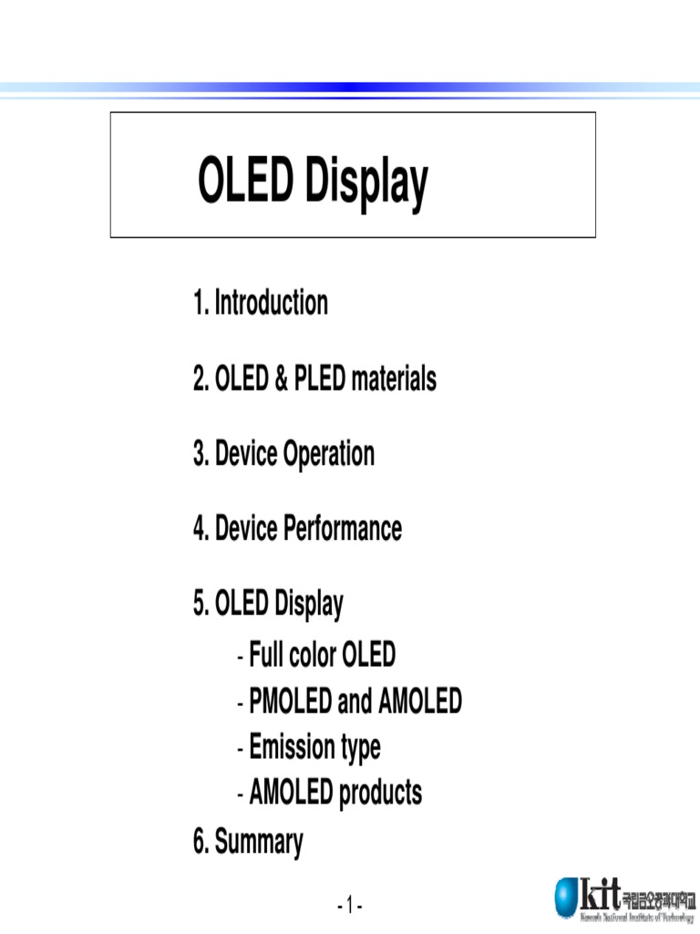 Oled Display Training | PDF | Oled | Rgb Color Model